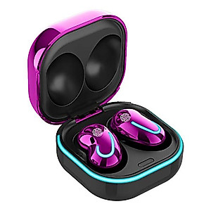 Heave Wireless Earbuds Bluetooth Earphones,in Ear Earbuds with Digital LED Display Fast Charging Case,HiFi Sound Quality Headphone Built in Mic,IPX4 Sweatproof Headset Purple