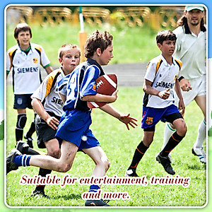 Jerify 20 Pack Composite Leather Footballs Bulk Official Size 6 Footballs Inflatable Football with Pump Indoor Outdoor Footballs Bulk Water Footballs for Kids Adults Training and Recreational Play