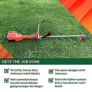 FORESTER Brush Cutter Blades and File Set - Trimmer Chainsaw Tooth Saw Blade - for Trimming Trees, Cutting String, Underbrush, and More - 20 Tooth 9" Circular Brush Blade with 3/16" File