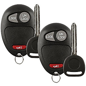 Discount Keyless Replacement Key Fob Car Remote and Uncut Ignition Key Compatible with L2C0007T, 10335582-88, B110 (2 Pack)