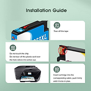 Clorisun 933 933XL Color Ink Cartridge Compatible for HP 933 933XL OfficeJet 6700 6600 7612 6100 7610 7510 7110 Printer (2Cyan, 2Magenta, 2Yellow) 6 Pack
