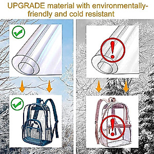 Clear Backpack for women and men, Heavy Duty Transparent Bookbag - 16" See Through Large Backpacks Stadium Approved