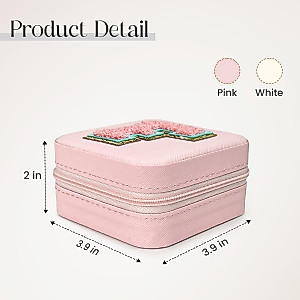 SANDJEST Stainless Steel Slider Tumbler With Handle 40oz & Jewelry Case with Initial F