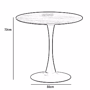 Modern Round Dining Table with Faux Marble Top for Kitchen Bar Patio Drop Leaf Table with Metal Base for Dining Room