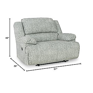 Signature Design by Ashley McClelland Transitional Zero Wall Wide Seat Recliner, Light Gray