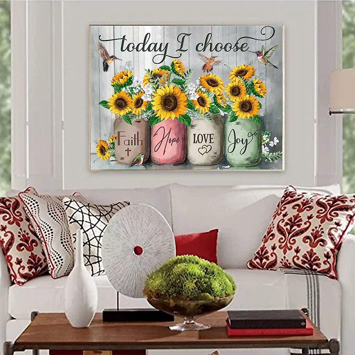 Hlison 5D Diamond Painting Kits for Adults, Diamond Art Kits for Kids Beginner, Sunflower DIY Rhinestone Diamond Painting for Gift, Home Wall Decor (12”W x 16”L)