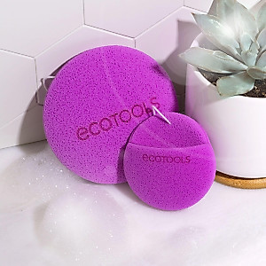 EcoTools Facial Cleansing Bioblender, Eco Friendly Compostable Face Sponge, for Facial Cleansers & Scrubs, Deep Cleansing & Exfoliating, Safe for Sensitive Skin, Cruelty Free & Vegan, 2 Count