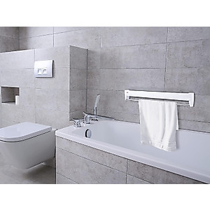 Leifheit 83100 Telefix 100 Wall Mount Retractable Clothes Drying Rack | 8 Drying Rods | White