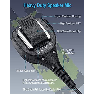 commountain Speaker Mic with Reinforced Cable for Motorola Radios APX6000 APX7000 APX8000 XPR6350 XPR6550 XPR7550 XPR7350e XPR7550e XPR7580e APX 6000 7000 8000 XPR 6550 7550 7550e,Shoulder Microphone