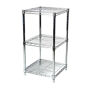 Shelving Inc. 18" d x 30" w Chrome Wire Shelving with 3 Tier Shelves, Weight Capacity 800lbs Per Shelf