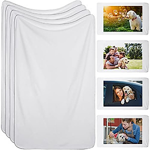 Sublimation Blanket Sublimation Throw Blanket Printed Flannel Blanket Customized Soft Blanket for Lover Friends Heat Press Home Sofa Bedroom, 80 x 120 cm/ 31.5 x 47.2 Inch (4 Piece)