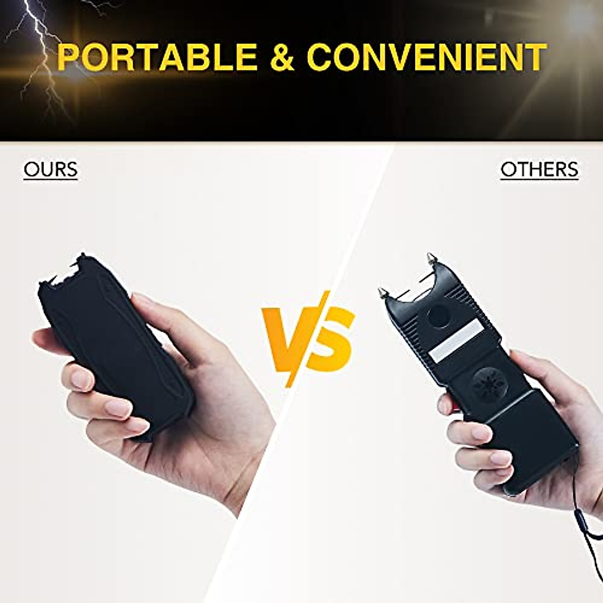 Dartmoor 500,000V Mini Stun Gun 2 Pcs, Highly Portable Ultrapowerful USB Rechargeable Electric Stun Gun with 120lm Tactical Flashlight and Custom Holster, for Men & Women for Car and Self Defense