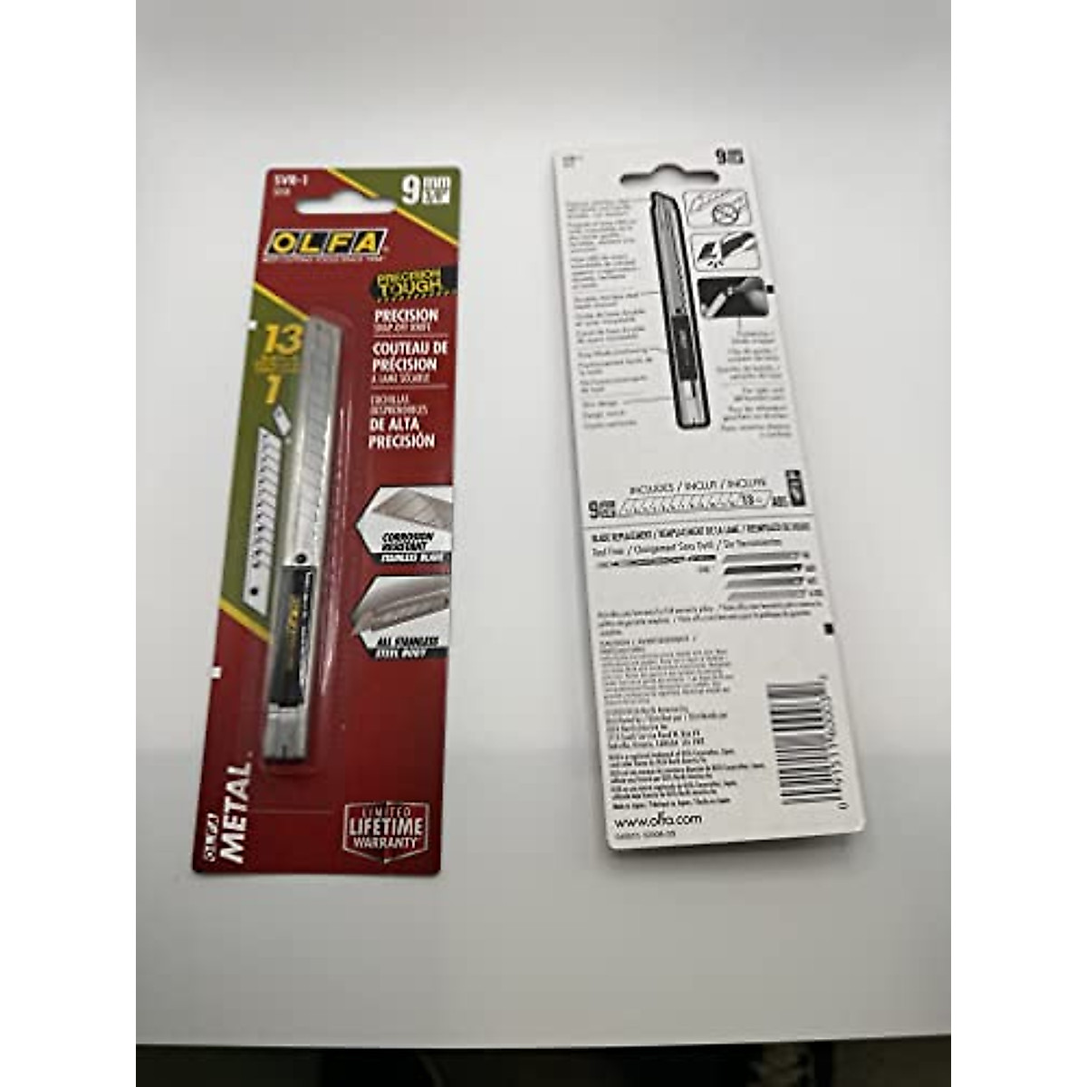 O L F A 5018 SVR-1 9mm Stainless Steel Slide-Lock Utility Knife (2 PACK)