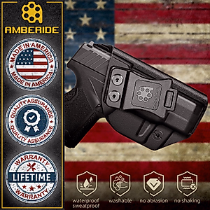 Amberide IWB & OWB KYDEX Holster Fit: Taurus GX4 Pistol, Inside Outside Waistband Concealed Carry, Adjustable Cant & 'Posi-Click' Retention, USA Made by Amberide