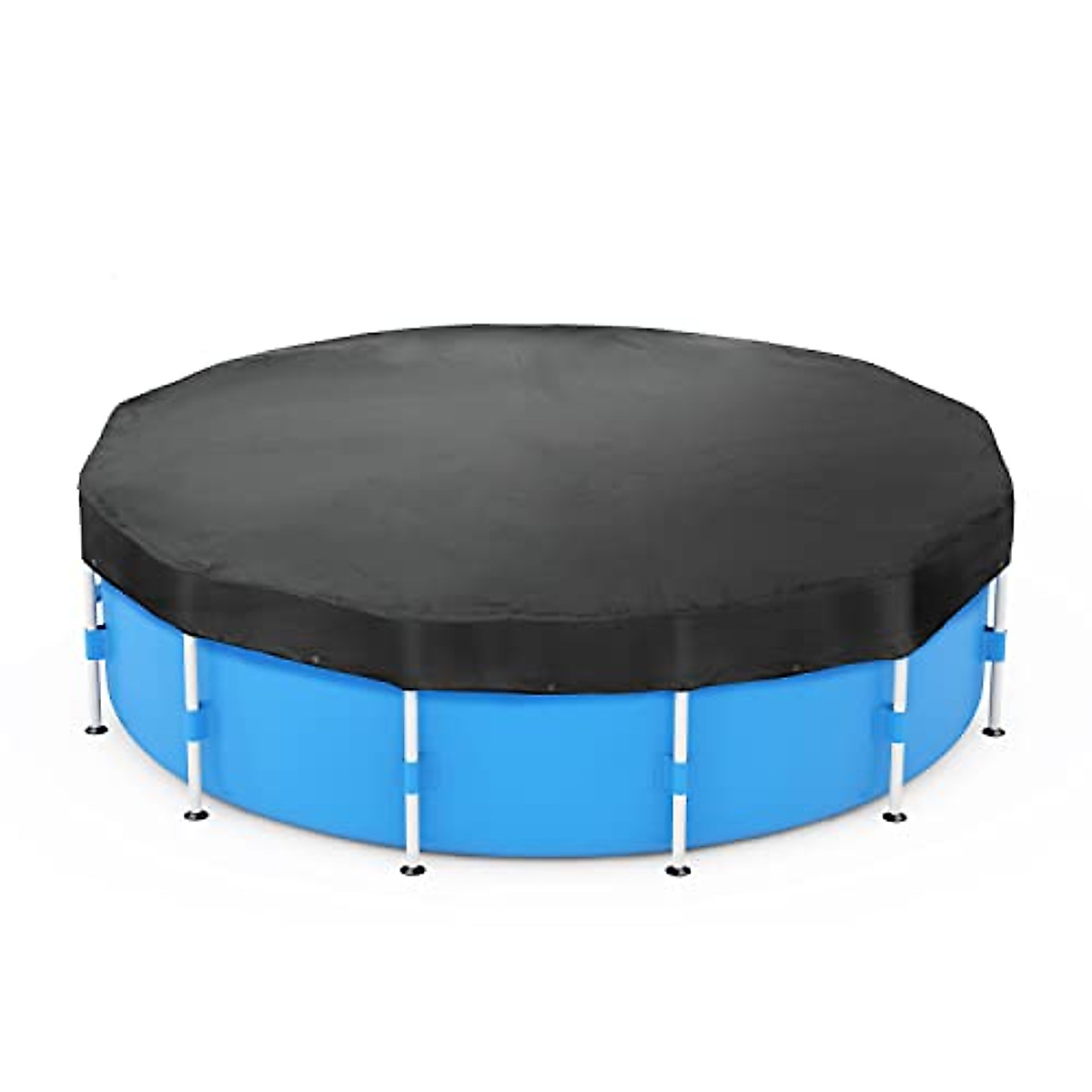 AUKAR Pool Covers for Above Ground Pools - 8 Feet Round Swimming Pool Cover, with Pool Cover Cable and Ratchet Kit