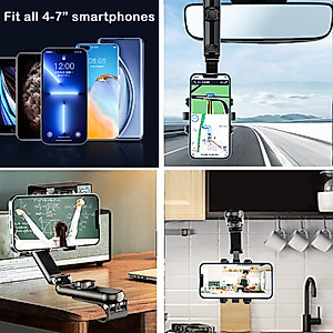 DOUBFIVSY 360 Rotatable Car Sun Visor Phone Holder, Compatible with iPhone 13 Pro Max/13 Pro/13/12 Pro Max/12 Pro/12, Galaxy z fold 3/ S21/S22, Stylish and Practical