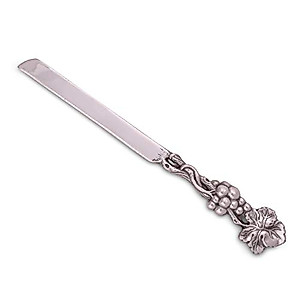 Arthur Court Metal Cake Knife Grape Pattern Sand Casted in Aluminum with Artisan Quality Hand Polished Tarnish Free 13.75 inch Long