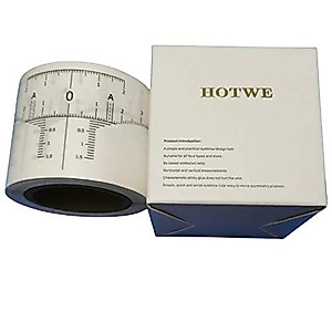 HOTWE Eyebrow Ruler Sticker for Microblading - Disposable Adhesive Eyebrow Measurement Stencil for Tattooing - brow Makeup Tools (50Pcs of Pack)