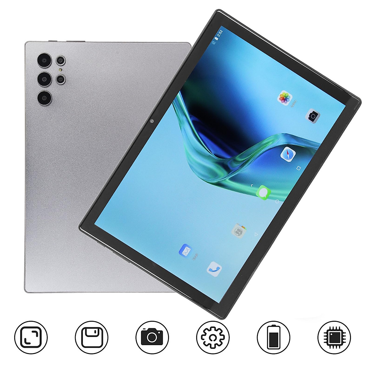 Yoidesu 4G LTE Tablet, 10.1 Inch Android 11 Tablet, 8GB ROM 128GB ROM, 8800mAh Battery, 3200x1440 IPS HD Touchscreen 8MP+13MP Camera, Bluetooth,WiFi (Gray)