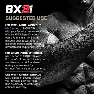 PMD Sports BX3 ULTRA Muscle-Building Powder – Beta-Alanine, BCAAs, Betaine Anhydrous – Boost Endurance and Stamina, Increase Strength, Pumps, Build Lean Mass, Enhance Recovery– Unflavored–30 Servings