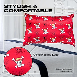 Silk Anime Pillow Case - Decorative Pillows Cover Couch Bed, Satin Smooth Fabric Pillowcase with Zipper for Hair and Skin, RS