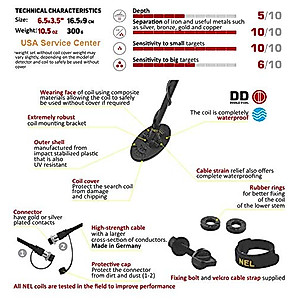NEL Snake 6.5 x 3.5 DD Search Coil for Garrett at Max