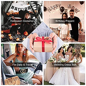 XZQTIVE 3 Pieces Women Wide Waist Belt For Dress Sweater Fashion Elastic Stretch Waistband With Gold Circle Hook Buckle