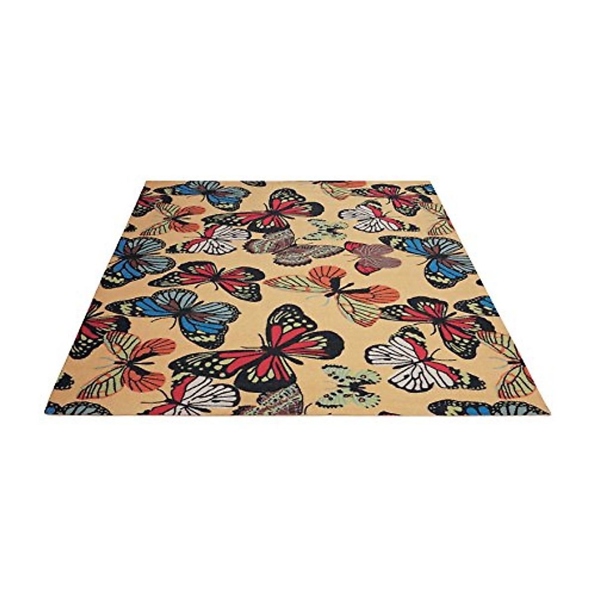 Nourison Home & Garden Indoor/Outdoor Yellow 5'3" x 7'5" Area-Rug, Easy washing, Non Shedding, Bed Room, Living Room, Dining Room, Kitchen (5x7)