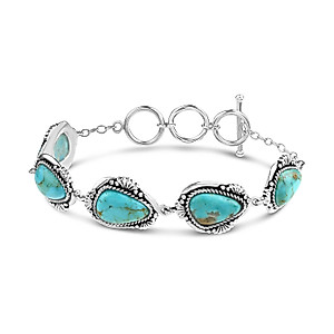 Stauer Sedona Turquoise Genuine Arizona Turquoise Jewelry Earring Set (Bracelet)