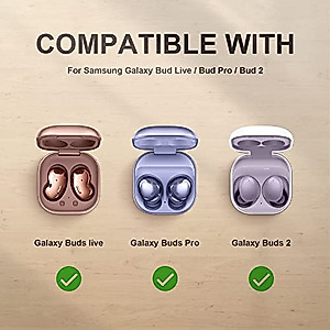 Camofit Armor Case Compatible with Samsung Galaxy Buds 2 / Galaxy Buds Pro/Galaxy Buds Live with Security Lock, Shockproof Protective Skin Cover Compatible with Samsung Earbuds with Keychain (Green)