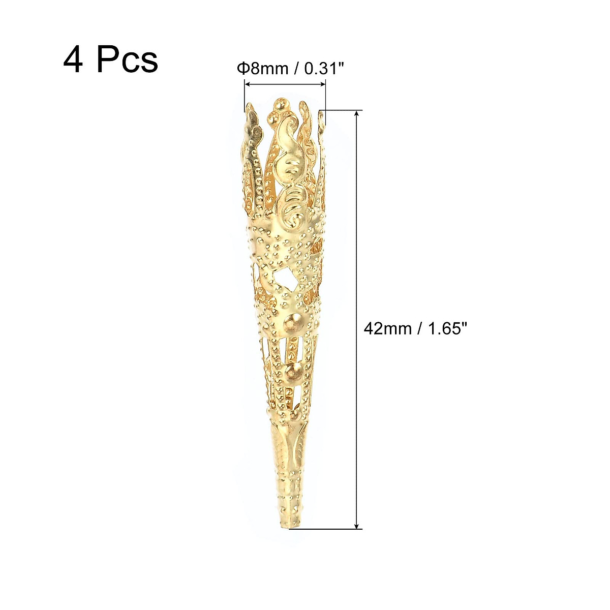 MECCANIXITY Corsage Decorative Holder, Alloy Lapel Pin Brooch Vase 42mm for Wedding Party Prom DIY Charms Dark Gold Tone Pack of 4