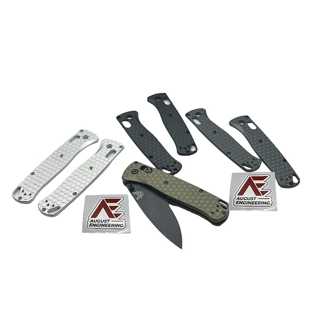 August Engineering AE-1102 Honeycomb Scales For Benchmade Bugout Folding Knife 535 Precision Machined 6061 Aluminum Anodized Finish (Bronze)