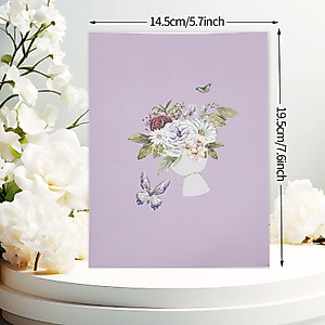 PQZKLDP 3D Pop-up Butterflies Greeting Card in Natural with Envelope and Note Tag Birthday-Anniversary-Wedding-Thank You- Gift Card All Occasion (Pink)