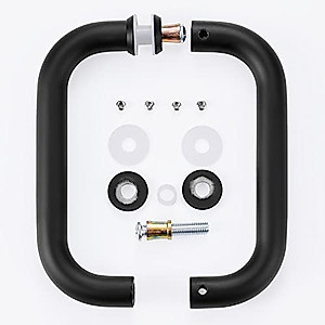 Ranbo Hardware 8" Back to Back Tubular Shower Door Pull Handle for Frameless Shower Doors, Polished Chrome, with Washers (8 inch Pull Handle-Black)