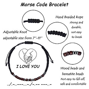 LINY Personalized Inspirational Gifts for Women, Motivational Beaded Bracelets Encouragement Meaningful Gifts for Daughter Granddaughter Best Sister Friends (Morse Bracelet for Son-B)