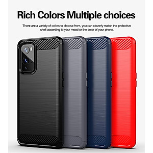 Oneplus 9 case,1+ 9 case with HD Screen Protector,M MAIKEZI Soft TPU Slim Fashion Non-Slip Protective Phone Case Cover for Oneplus 9/1+ 9 (Black Brushed TPU)