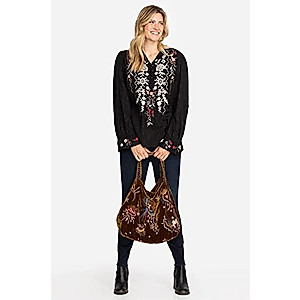 Johnny Was VICTORIA VELVET TOTE BAG VINTAGE GOLD Handbag Galaxy NEW