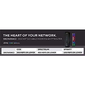 ARRIS Surfboard SBG7600AC2-RB DOCSIS 3.0 Cable Modem & AC2350 Wi-Fi Router , Approved for Comcast Xfinity, Cox, Charter Spectrum & more , Four 1 Gbps Ports , 800 Mbps Max Internet Speeds,- REFURBISHED