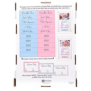 Malden International Designs 8280-46 Baby Memories Baby Memoto Shadowbox Picture Frame, 4x6, White
