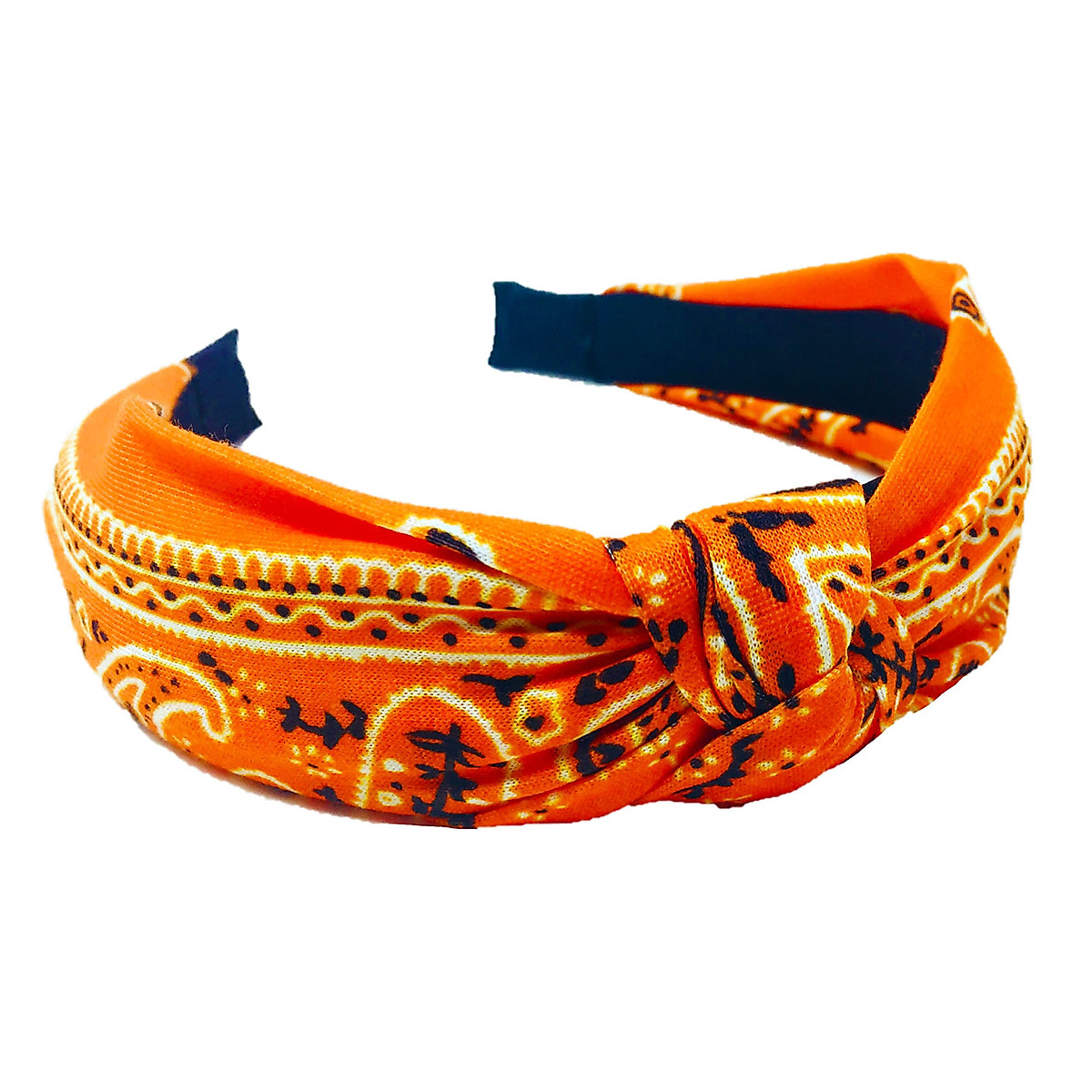 Shimmer Anna Shine Halloween and Fall Orange Bandana Headbands and Scrunchies for Women and Girls (Orange Knotted Bandana)