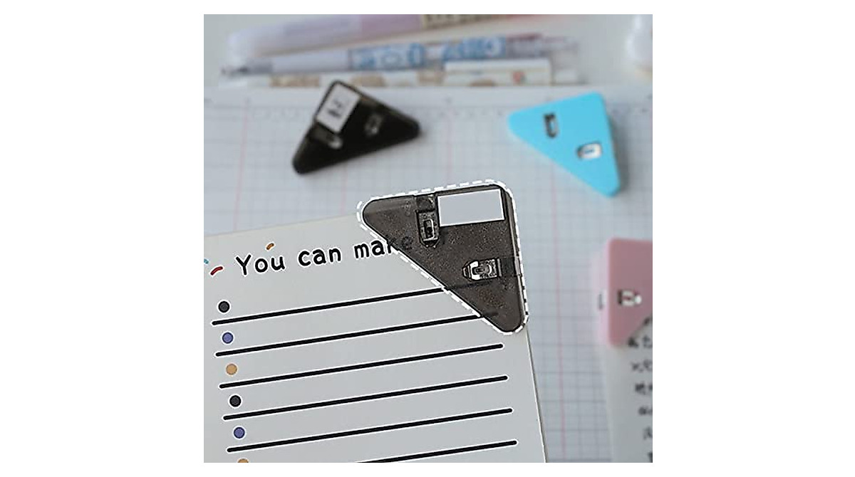 Clear Book Corner Clips & Paper Clips - Protect Books, Mark Pages