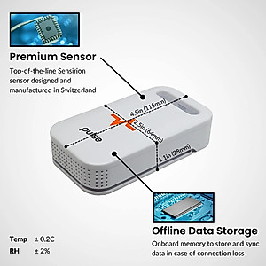 Pulse One - Smart Grow Room Monitor - VPD, RH, Temperature (°F/°C), Dew Point, Light - iOS, Android, Apple, Windows, Works on 2.4 Ghz WiFi Networks