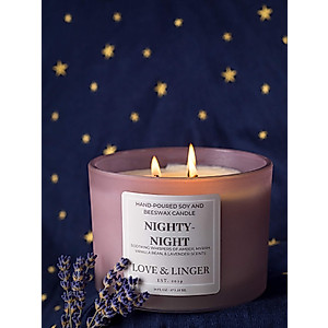 Lavender Candle | Sleep Candle | Aromatherapy Candle | Luxury Soy & Beeswax Candles for Home | 16 oz. Large Jar 3 Wick Candle | Calming Candles | Soothing Candle