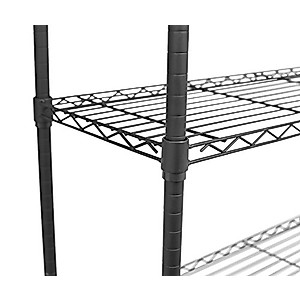 Internet's Best 4-Tier Wire Shelving - Flat Black - Heavy Duty Shelf - Wide Adjustable Rack Unit - Kitchen Storage
