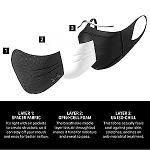 Under Armour Adult Sports Mask , Black (002)/Silver Chrome, Small/Medium