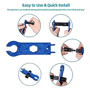Maelorso MC4 Connectors for Solar Panel 30 Pairs IP67 Waterproof Male/Female Solar Connectors with 2pcs Spanners