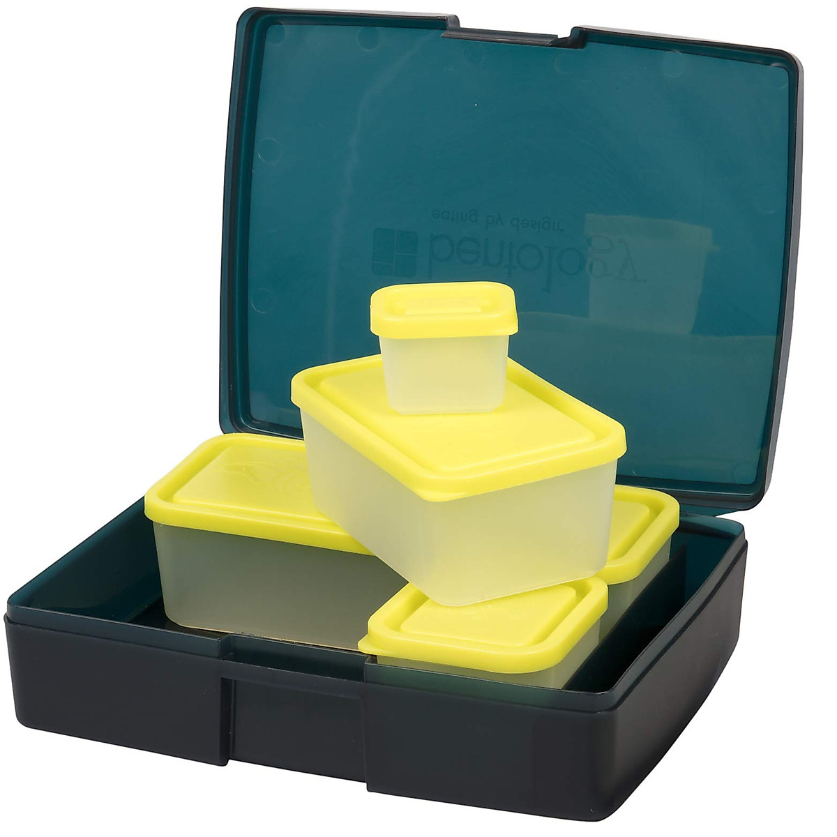 Bentology Lunch Bag and Box Set for Boys, 9 Pieces Total - Kids Insulated Lunchbox Tote, Bento Box, 5 Containers and Ice Pack - Midnight