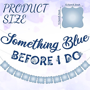 Yeaqee 2 Pcs Something Blue Before I Do Bridal Shower Decorations Including Something Blue Before I Do Banner Blue Photo Banner Bridal Party Decorations for Wedding Engagement Anniversary Party Decor
