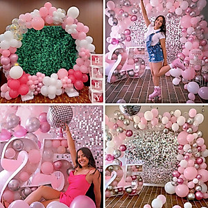 Pink White and Rose Gold Balloons Arch Garland Kit,Pink Balloons Party Birthday Balloons Decoration Set for Bridal,Baby Shower, Wedding, Birthday, Graduation, Anniversary Party