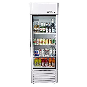 PremiumLevella PRF65DX Single Glass Door Merchandiser Refrigerator -Beverage Display Cooler-6.5 cu ft-Silver